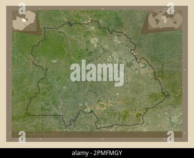 Lusaka, province of Zambia. High resolution satellite map. Locations ...
