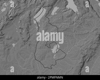 Luapula, province of Zambia. Bilevel elevation map with lakes and ...