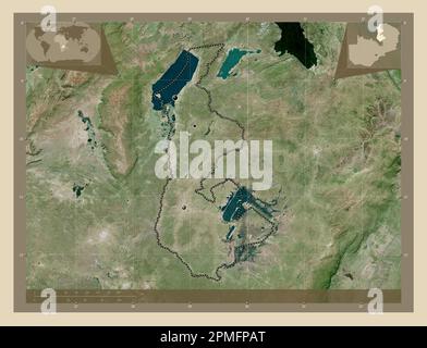 Lusaka, province of Zambia. High resolution satellite map. Locations ...