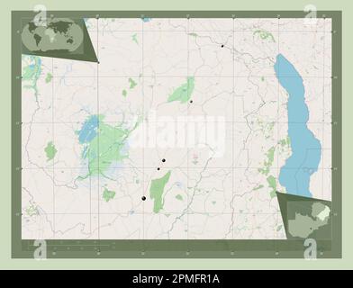 Muchinga, province of Zambia. Open Street Map. Locations and names of ...
