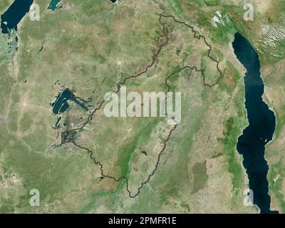 Muchinga, province of Zambia. High resolution satellite map. Corner ...