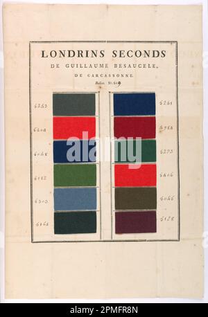 Sample Sheet (France); paper and wool Stock Photo - Alamy