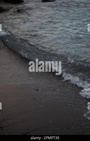 Blue Caves, morning light, rocky coast, blue cloudless sky, northeast ...
