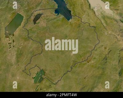 Northern, region of Zambia. Low resolution satellite map. Locations and ...