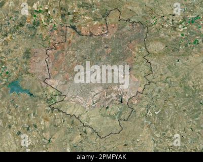 Harare, city of Zimbabwe. High resolution satellite map. Locations and ...