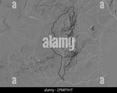 Manicaland, province of Zimbabwe. Bilevel elevation map with lakes and ...