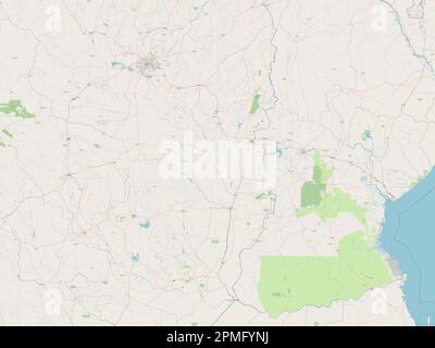 Manicaland, province of Zimbabwe. Open Street Map. Locations of major ...