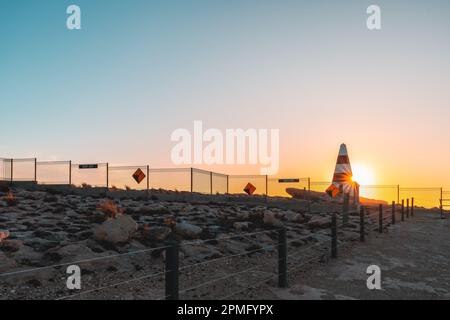 Spectacular view of the iconic Robe obelisk at sunset viewed towards ...
