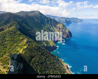 Madeira. Boca do Risco Aerial View. Steep Cliffs over the Atlantic ...