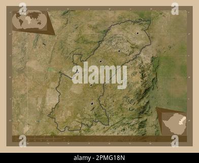 Mashonaland East, province of Zimbabwe. Low resolution satellite map ...