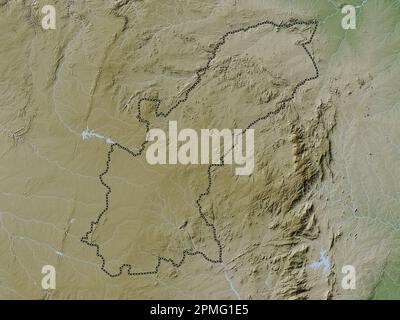Mashonaland East, province of Zimbabwe. Colored elevation map with ...