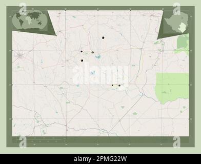 Masvingo, province of Zimbabwe. Open Street Map. Locations and names of ...
