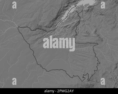 Matabeleland North, province of Zimbabwe. Bilevel elevation map with ...