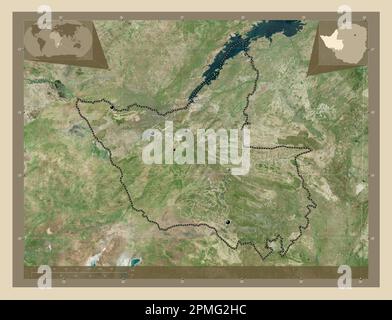 Matabeleland North, province of Zimbabwe. High resolution satellite map ...
