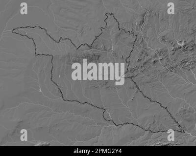 Matabeleland South, province of Zimbabwe. Bilevel elevation map with ...