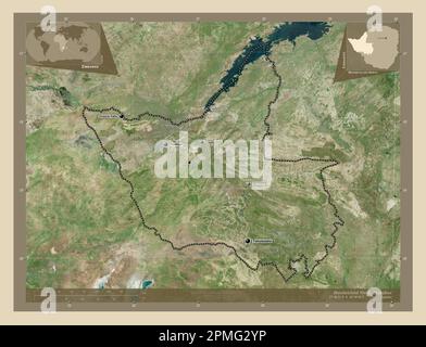 Matabeleland North, province of Zimbabwe. High resolution satellite map ...