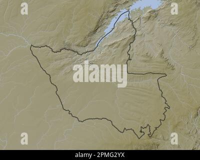 Matabeleland North, province of Zimbabwe. Elevation map colored in ...