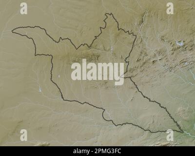 Matabeleland South, province of Zimbabwe. Colored elevation map with ...