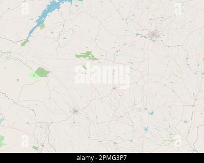 Midlands, province of Zimbabwe. Open Street Map. Locations and names of ...