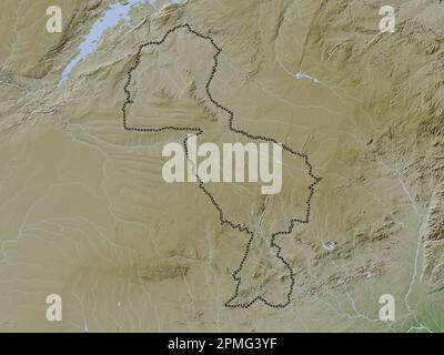 Midlands, province of Zimbabwe. Colored elevation map with lakes and ...