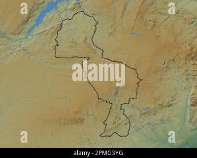 Midlands, province of Zimbabwe. Colored elevation map with lakes and ...