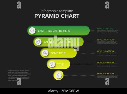 Infographic template. Hierarchy with 3 levels in a pyramid. Vector ...
