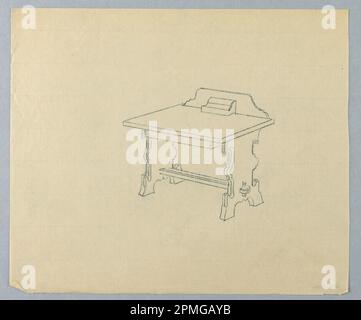 Drawing, Design for Writing Table; Designed by A.N. Davenport Co.; pen ...