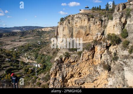 Looking west on the Puente de Sal Telmo, a bridge over Canal de Alfonso ...