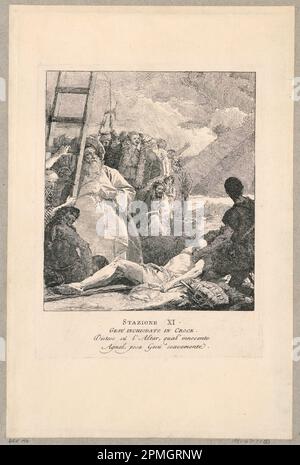 Print, Via Crucis - Station XI, Jesus is Nailed to the Cross, ca. 1749 ...