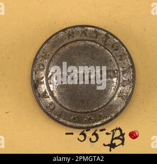 Button (France); tin plated sheet iron (?), brass shank Stock Photo - Alamy