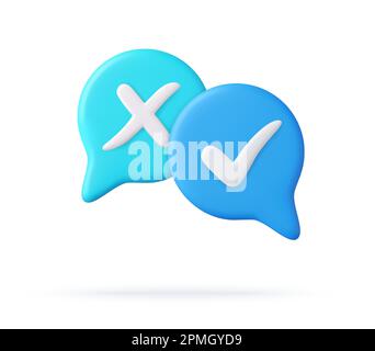 3d Speech Bubble Icons with Check Mark Stock Vector Image & Art - Alamy