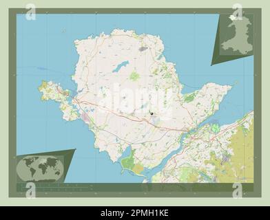 Isle Of Anglesey, region of Wales - Great Britain. Open Street Map ...