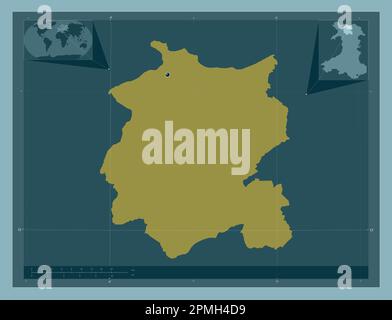 Conwy, region of Wales - Great Britain. Low resolution satellite map ...