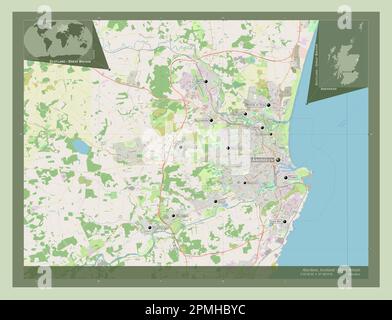Aberdeen, region of Scotland - Great Britain. Open Street Map ...