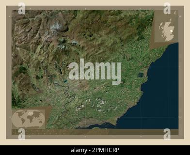 Angus, region of Scotland - Great Britain. Low resolution satellite map ...