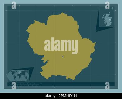 Angus, region of Scotland - Great Britain. Grayscale elevation map with ...