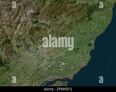 Angus, region of Scotland - Great Britain. Grayscale elevation map with ...