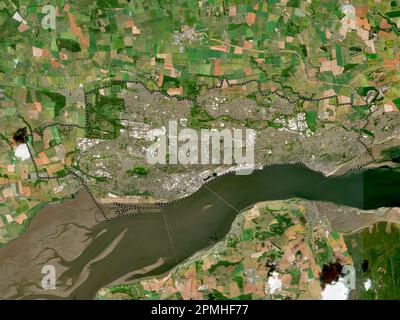 Dundee, region of Scotland - Great Britain. Low resolution satellite ...