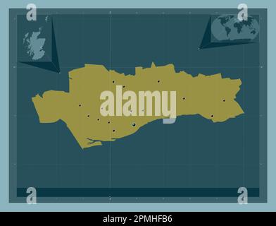 Dundee, region of Scotland - Great Britain. Low resolution satellite ...