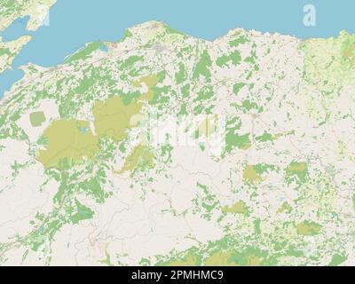 Moray, region of Scotland - Great Britain. Bilevel elevation map with ...