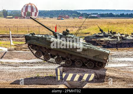 Armored tracked infantry fighting vehicle BMP-3 of the Russian Army at demonstration ...