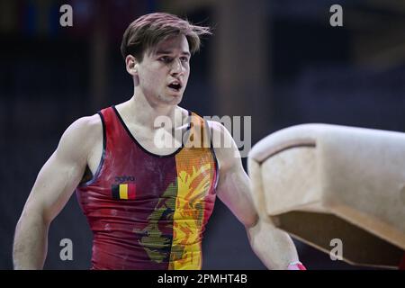 Antalya, Turkey. 13th Apr, 2023. Belgian gymnast Victor Martinez ...