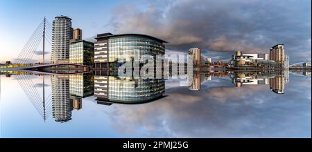 BBC Bridge House (left), the Studio and BBC Dock House buildings at ...