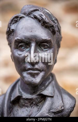 Sculpture Ludwig Boerne by Thomas Burhenne 2006, bronze figure, head ...