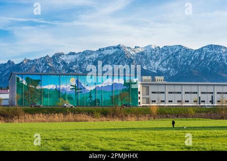 Piding: Dairy works Milchwerke Berchtesgadener Land Chiemgau, Alps in ...