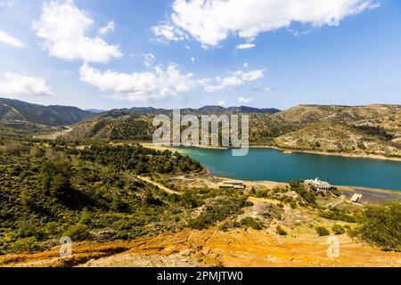 Traces of the former copper mining in Lefka, Cyprus Stock Photo - Alamy