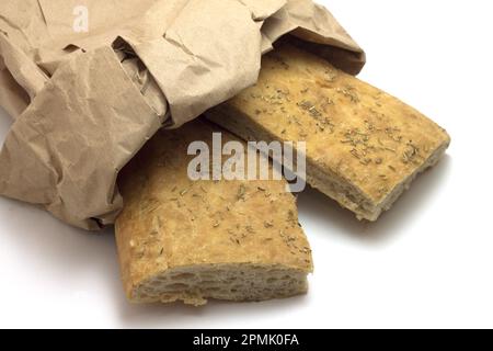 Fresh bread and rosemary isolated on white Stock Photo - Alamy