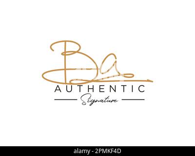 B, A, BA Initial letter handwritten and signature vector image template ...