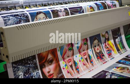 Bangkok, Thailand - March 31, 2023: Wide format digital ink jet printer ...