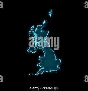 Neon UK map Stock Photo - Alamy